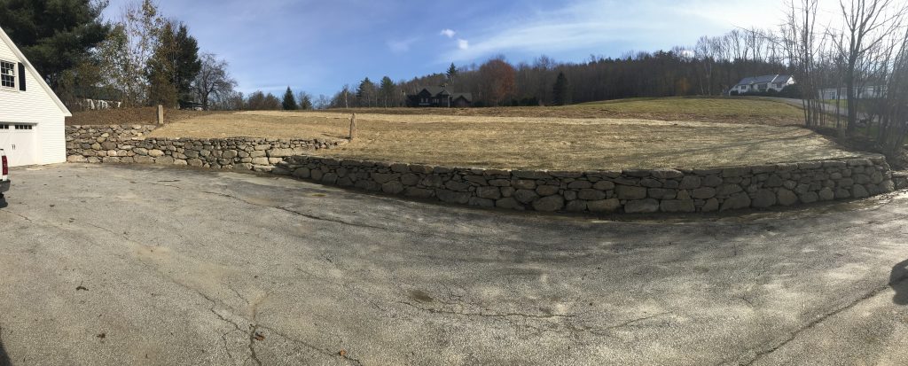 Tiered Stone Retaining Wall - Vermont Landscaping & Stonework